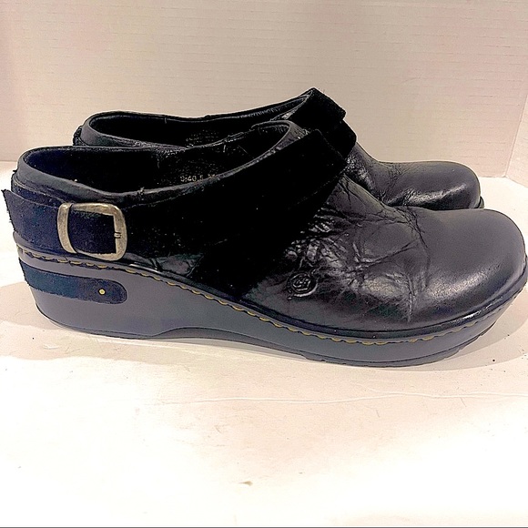 Born | Shoes | Born Darly Clog Mule Black Leather Opanka Handcrafted ...